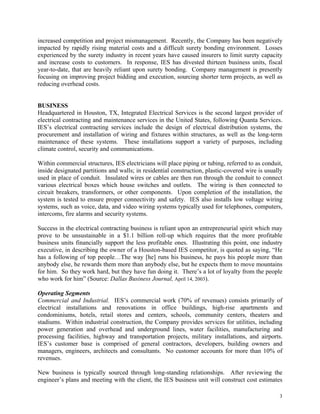 Integrated Electrical Services 050921 | PDF