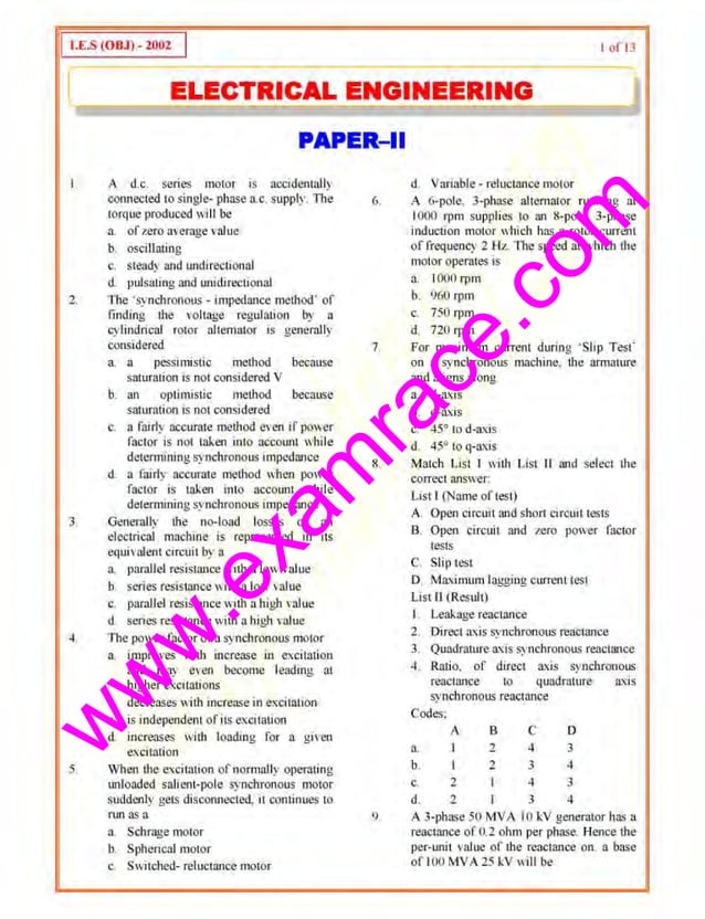 Ies electrical-engineering-paper-2-2002 | PDF | Radio Control | Hobbies ...
