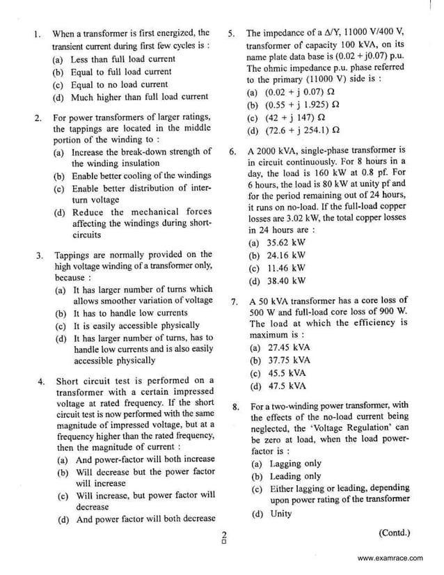 Ies electrical-engineering-paper-ii-2013 | PDF
