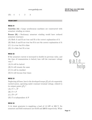 Ies electrical engineering - electrical machines | PDF