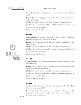 Ies electrical engineering - electrical machines | PDF