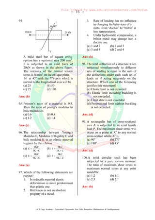 Ies 2013 civil engineering objective paper i solved question paper | PDF