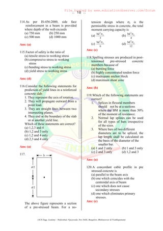 Ies 2013 civil engineering objective paper i solved question paper | PDF