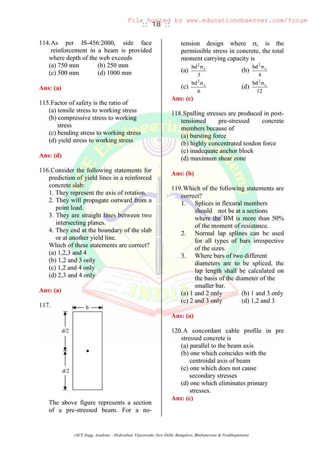Ies 2013 civil engineering objective paper i solved question paper | PDF