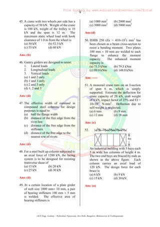 Ies 2013 civil engineering objective paper i solved question paper | PDF