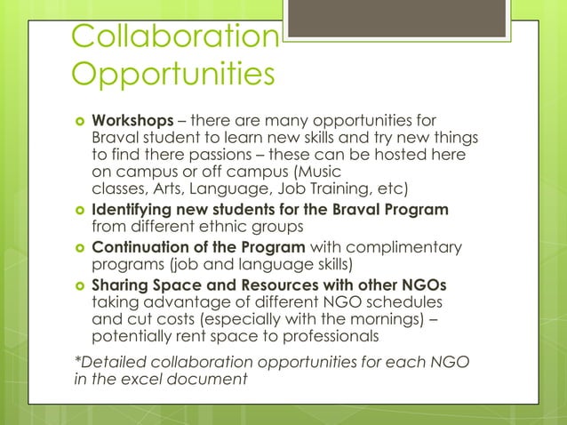 Braval benchmarking recommendations | PPT