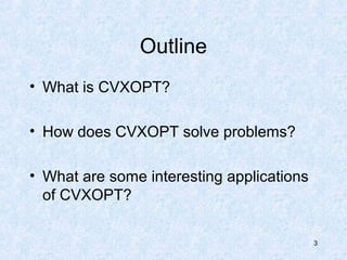 Convex Optimization Modelling with CVXOPT | PPT