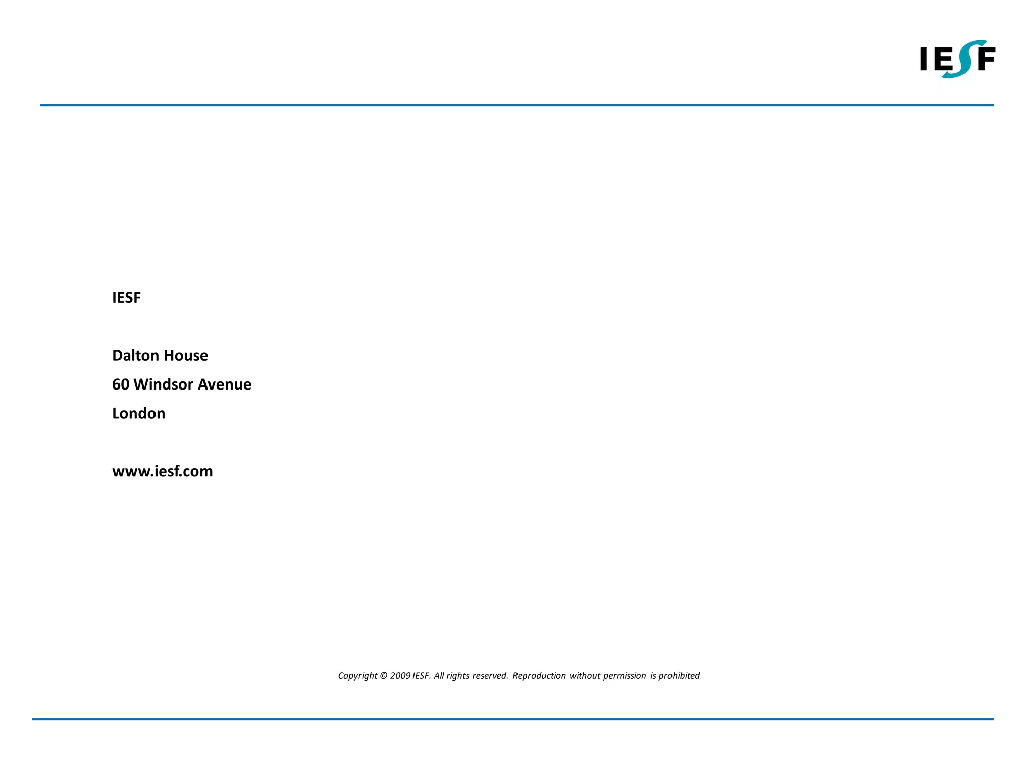 IESF General Presentation | PDF