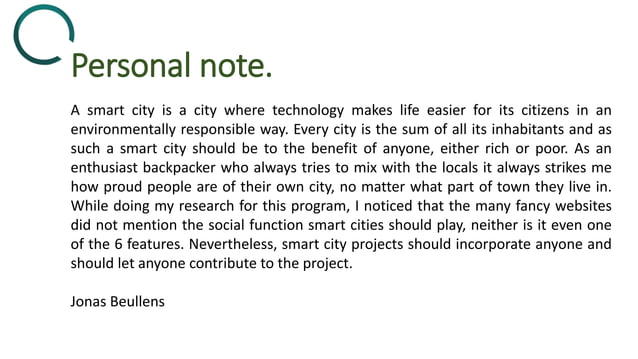 IE application: smartcities | PPTX