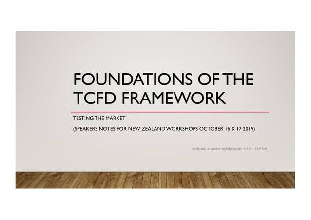 TCFD Workshop: Practical steps for implementation – Ian Edwards | PPT