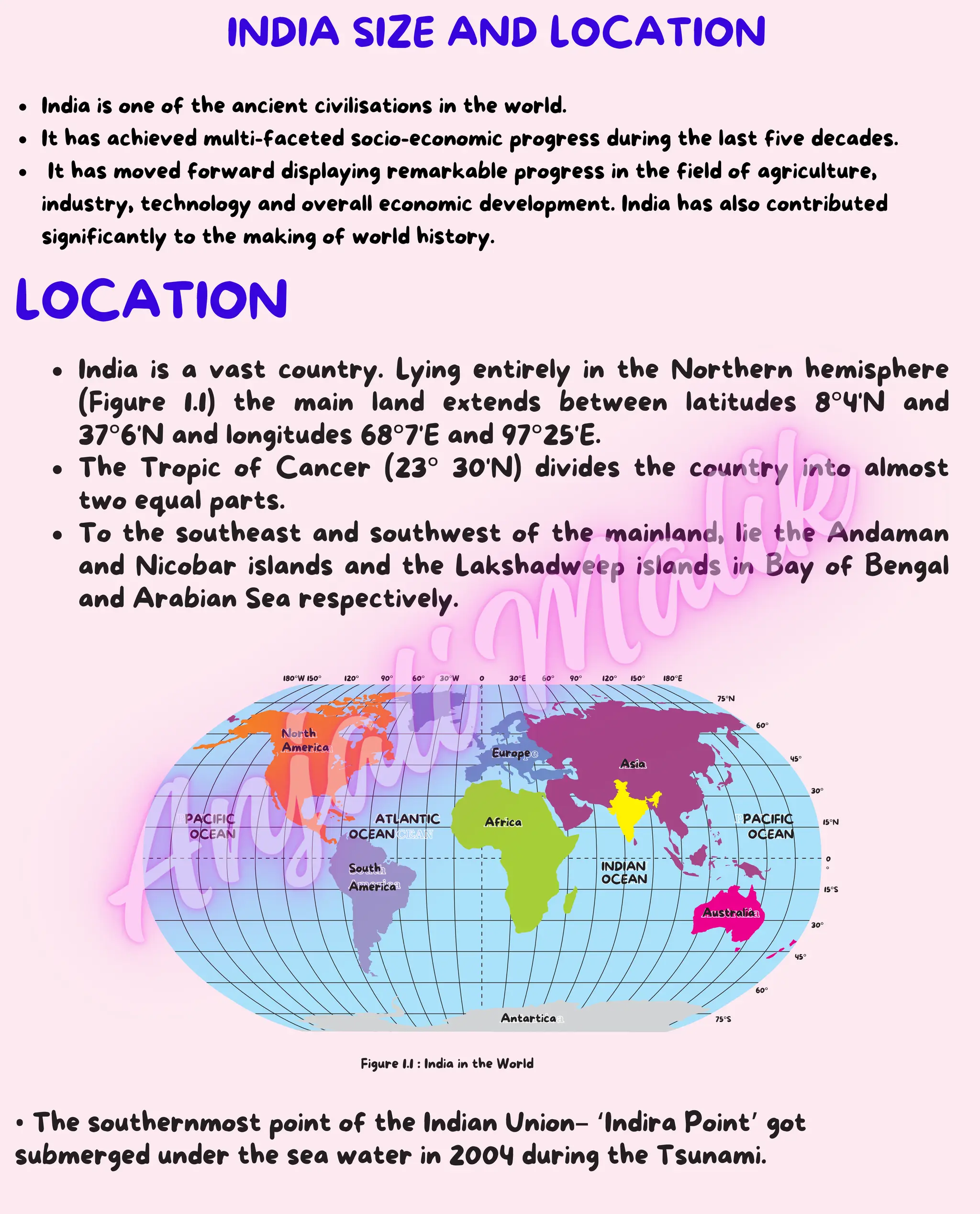 Class 9, Chapter-1 (India:Size & Location) | PDF