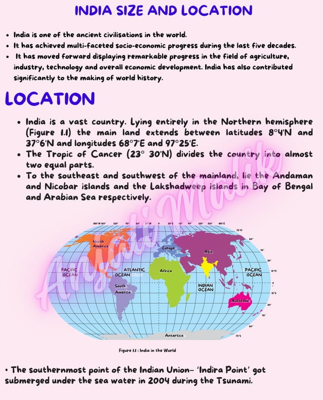 Class 9, Chapter-1 (India:Size & Location) | PDF | Asia Travel | Travel Locations