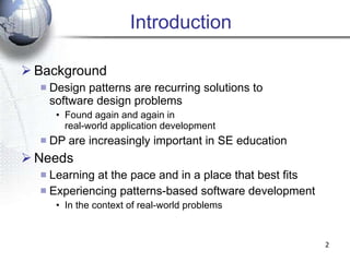 Project-based Collaborative Learning of Software Patterns | PPT