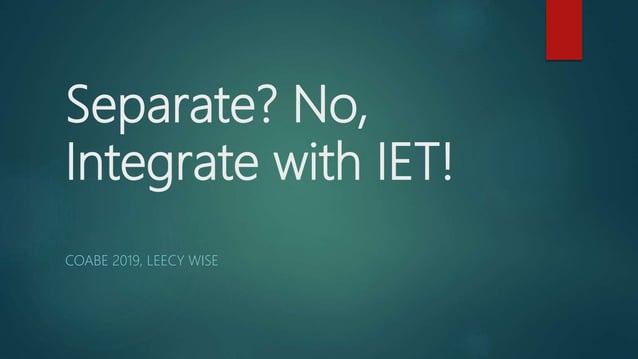 Integrate with IET | PPT