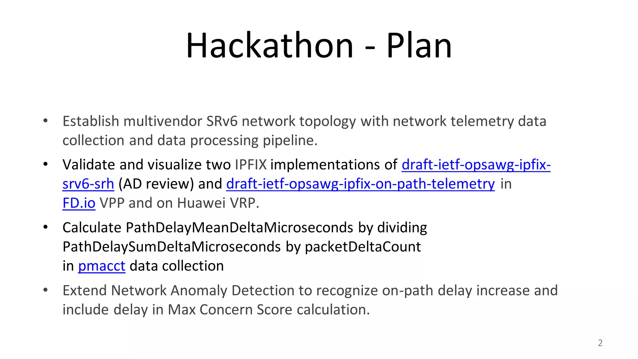 SRv6 On-Path Delay Measurement with Anomaly Detection OPSAWG WG | PDF