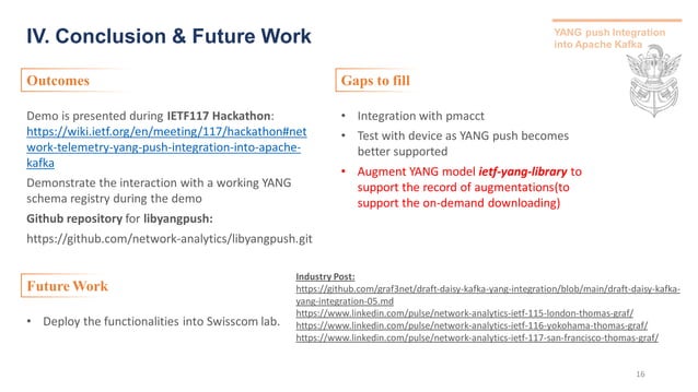 YANG push Integration into Apache Kafka | PPT