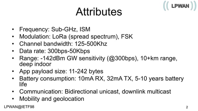 Brief LoRaWAN Overview | PPT