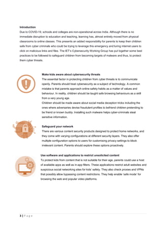 IET India Advisory: Safeguarding children from cyber threats in times of a pandemic | PDF