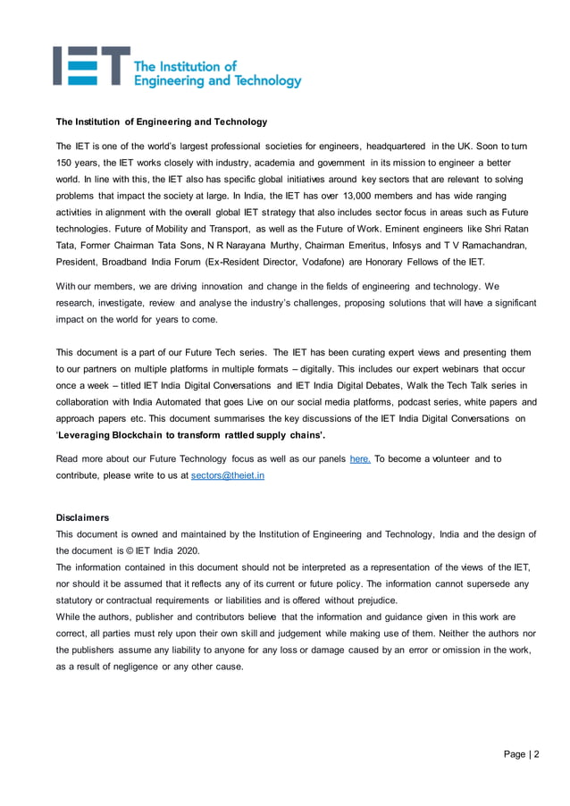 Leveraging blockchain to transform rattled supply chains | PDF Leveraging blockchain to transform rattled supply chains | PDF