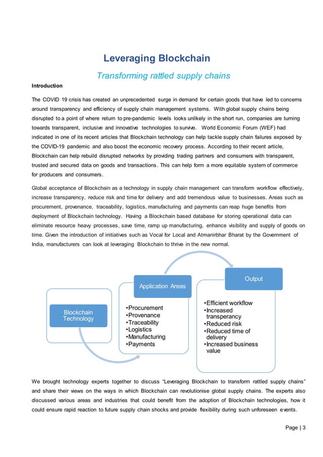 Leveraging blockchain to transform rattled supply chains | PDF Leveraging blockchain to transform rattled supply chains | PDF