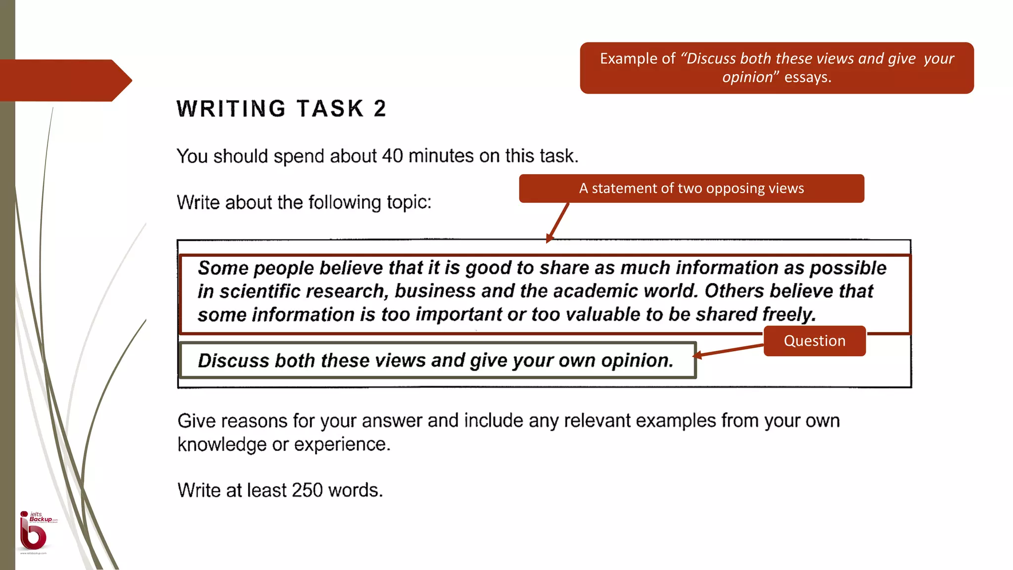 IETLS Writing Task 2 - Question Types | PPTX