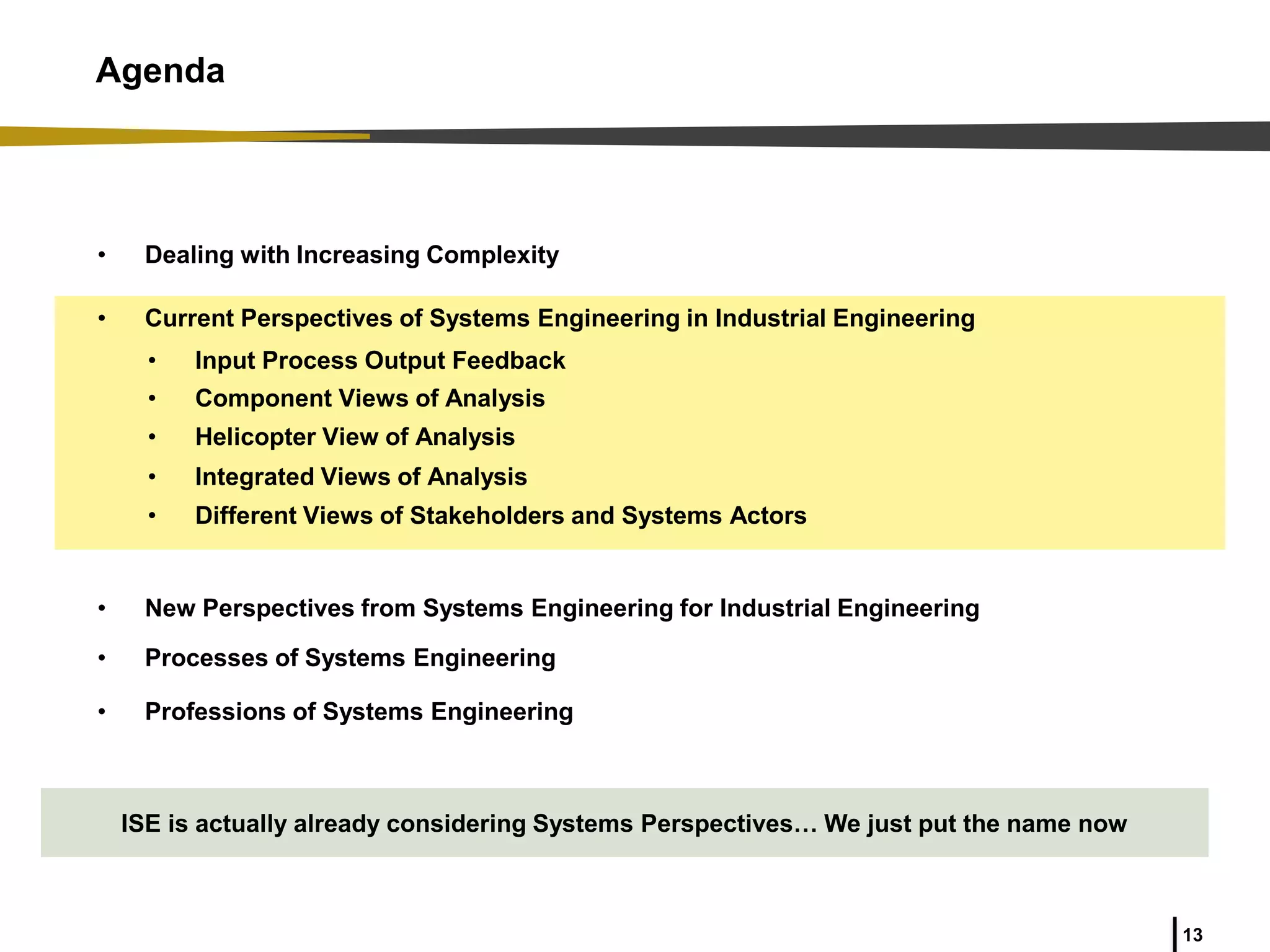 Why Systems Engineering in Industrial and Systems Engineering | PPTX