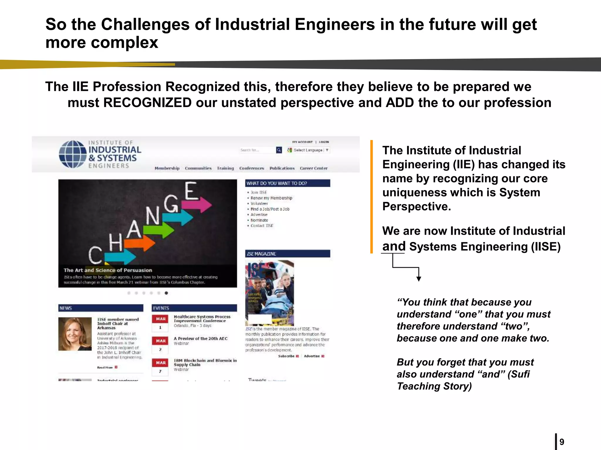 Why Systems Engineering in Industrial and Systems Engineering | PPTX