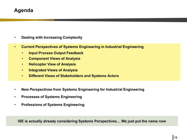 Why Systems Engineering in Industrial and Systems Engineering | PPTX