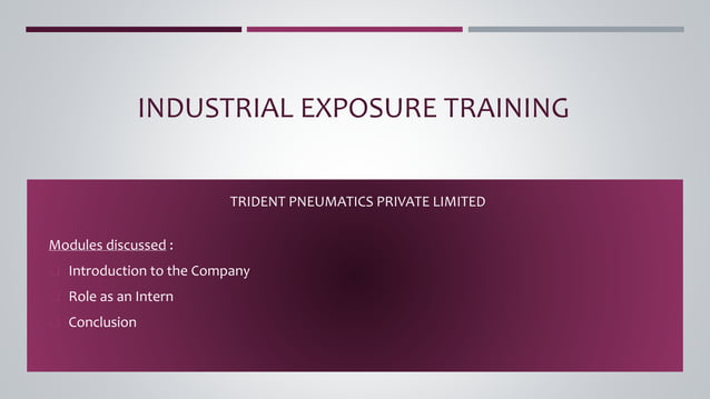 Industrial Exposure Training Project PPT.pptx