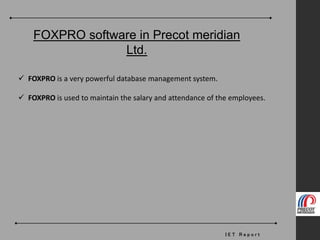 SAP in PRECOT MERIDIAN Ltd. | PPTX