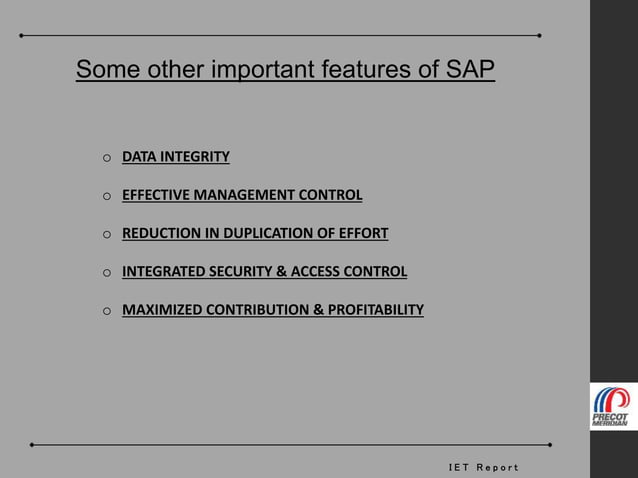 SAP in PRECOT MERIDIAN Ltd. | PPT