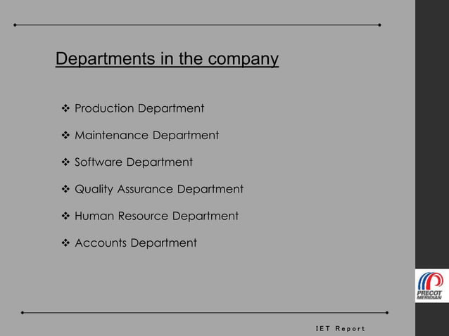 SAP in PRECOT MERIDIAN Ltd. | PPT