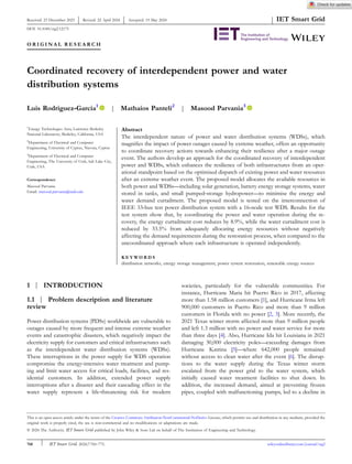 IET Smart Grid - 2024 - Rodriguez‐Garcia - Coordinated recovery of interdependent power and ...