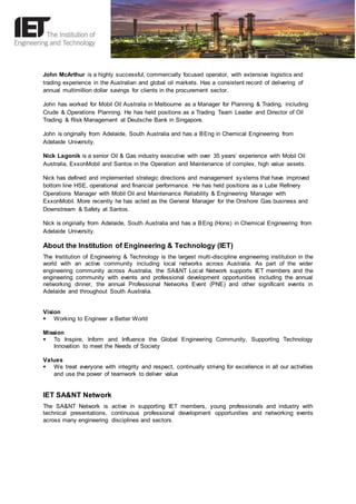 IET Networking Event for Oil & Gas Young Professionals | PDF