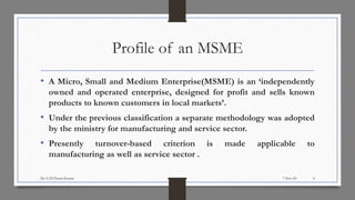 Overview of Indian MSMEs | PPTX