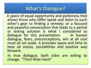 The impact of dialogue in Student Advocacy | PPTX