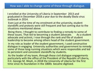 The impact of dialogue in Student Advocacy | PPTX