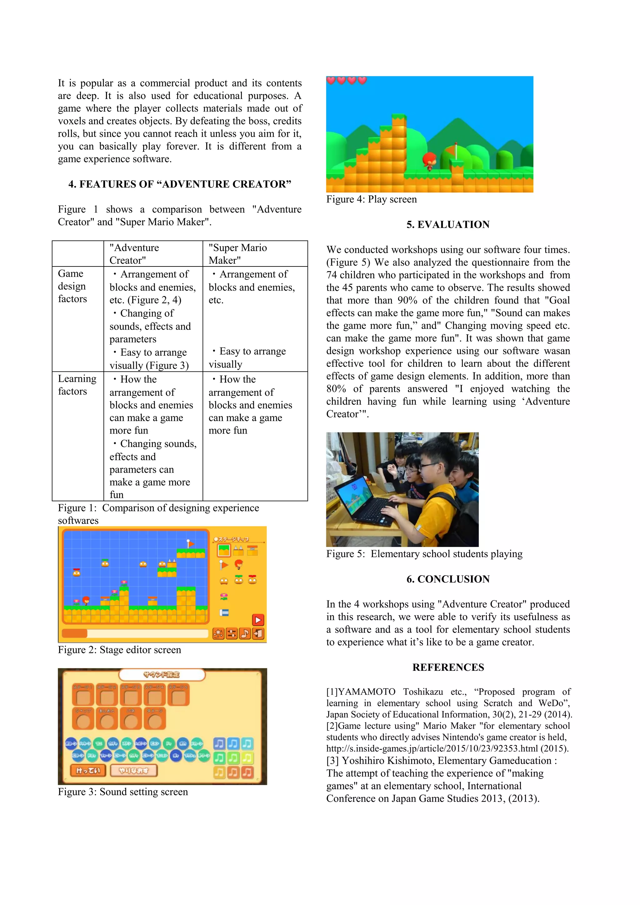 Paper GAME DESIGN WORKSHOPS FOR CHILDREN USING AN EXPERIMENTAL LEARNING SOFTWARE PROGRAM | PDF