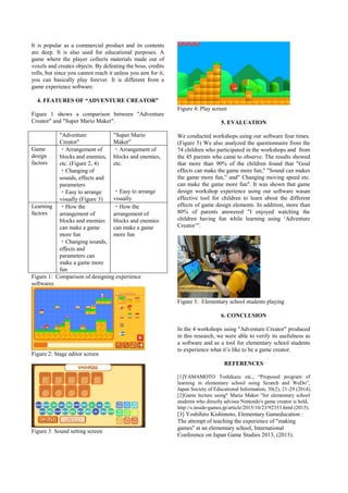 Paper GAME DESIGN WORKSHOPS FOR CHILDREN USING AN EXPERIMENTAL LEARNING ...