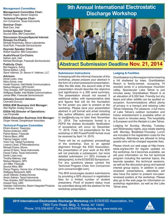 2015 IEW call for papers | PDF