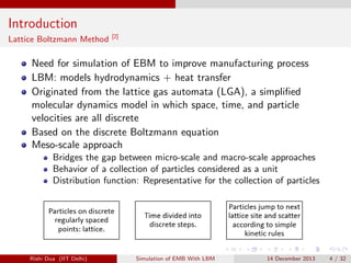 Simulation of Electron Beam Melting With the Lattice Boltzmann Method | PPT