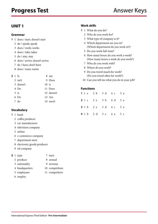Iex 3e tests_preint_answerkey | PDF