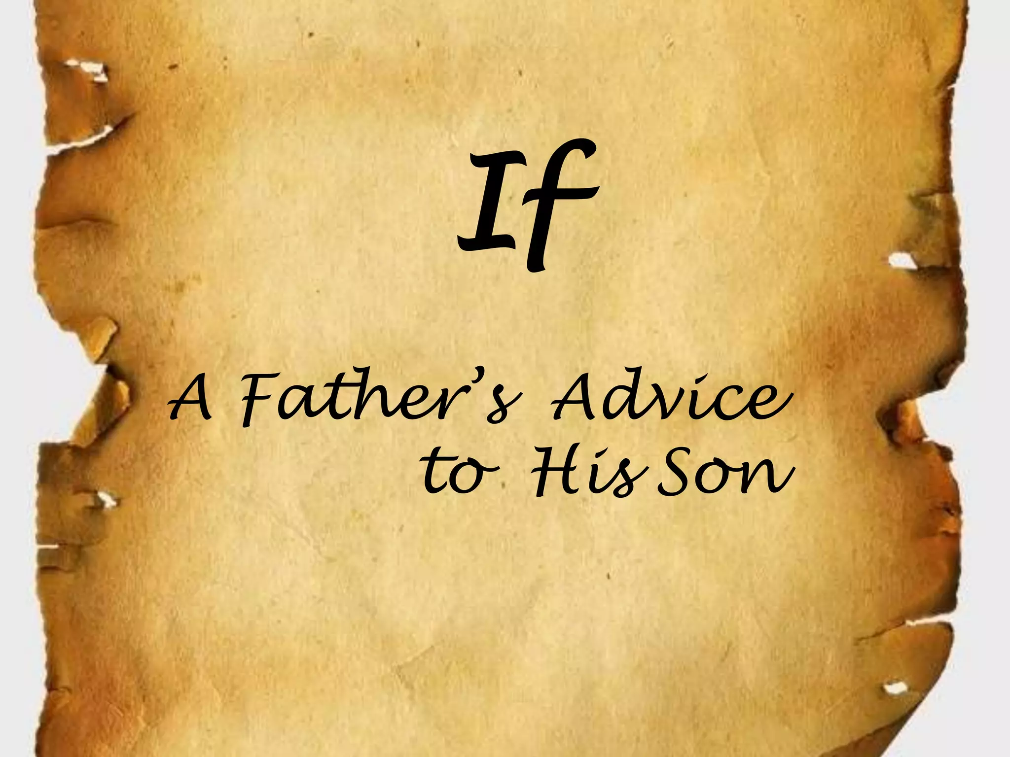 If.. A Father's Advice To His Son | PPSX