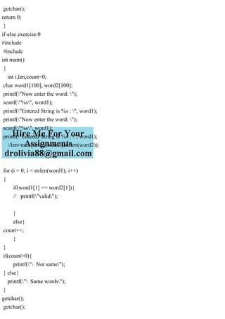 if-else exercise0#includestdio.h #include string.h int ma.pdf