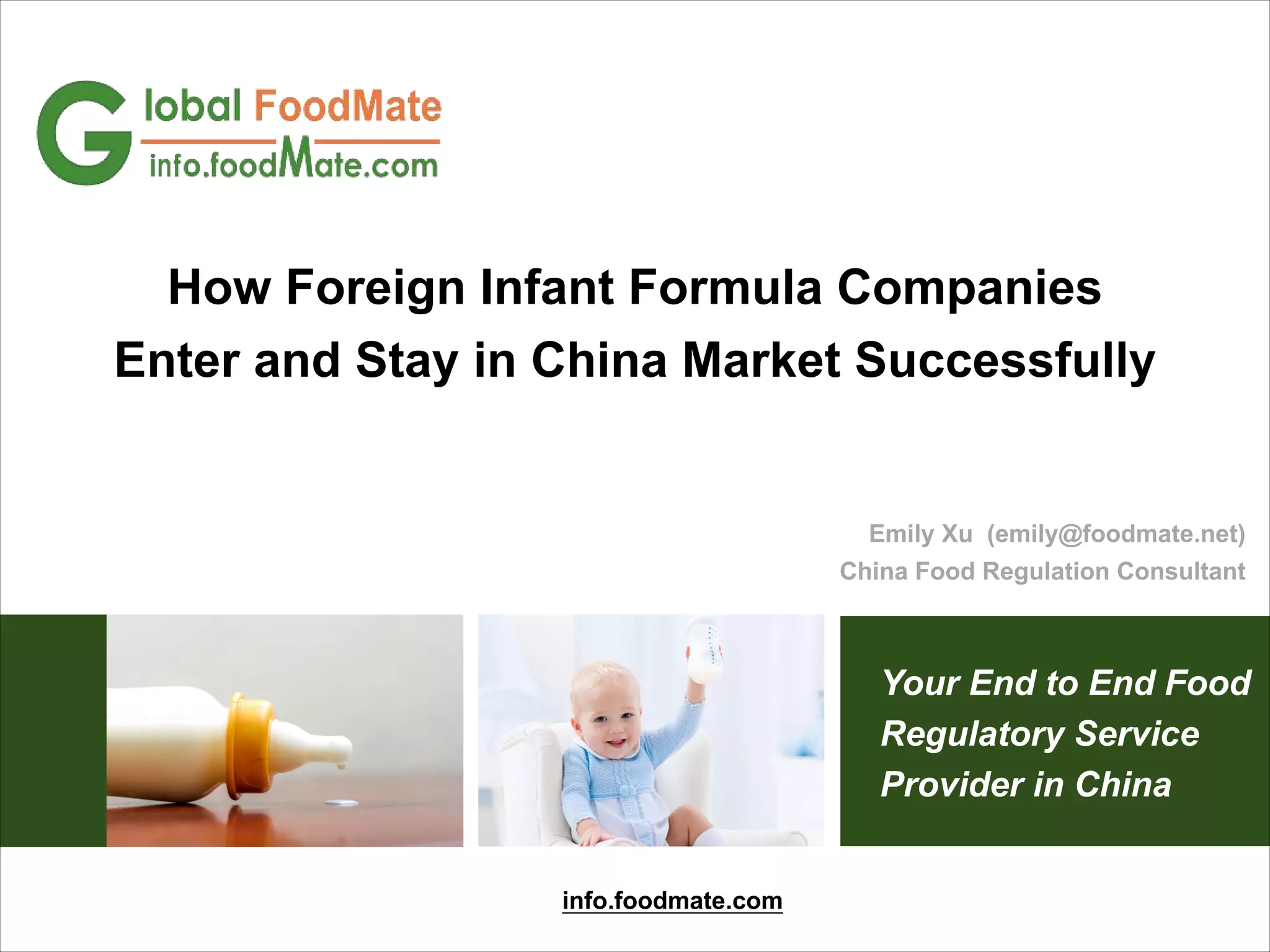 Process guidelines for foreign companies exporting infant formula to ...