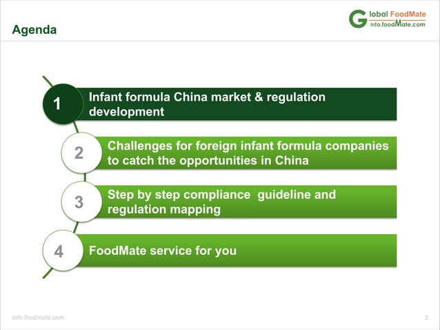 Process guidelines for foreign companies exporting infant formula to ...