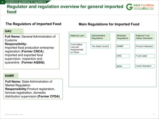 Process guidelines for foreign companies exporting infant formula to ...