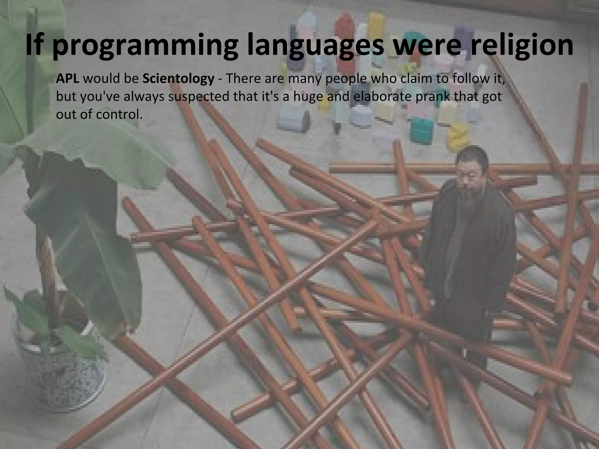 If programming languages were religion | PPT | Programming Languages | Computing
