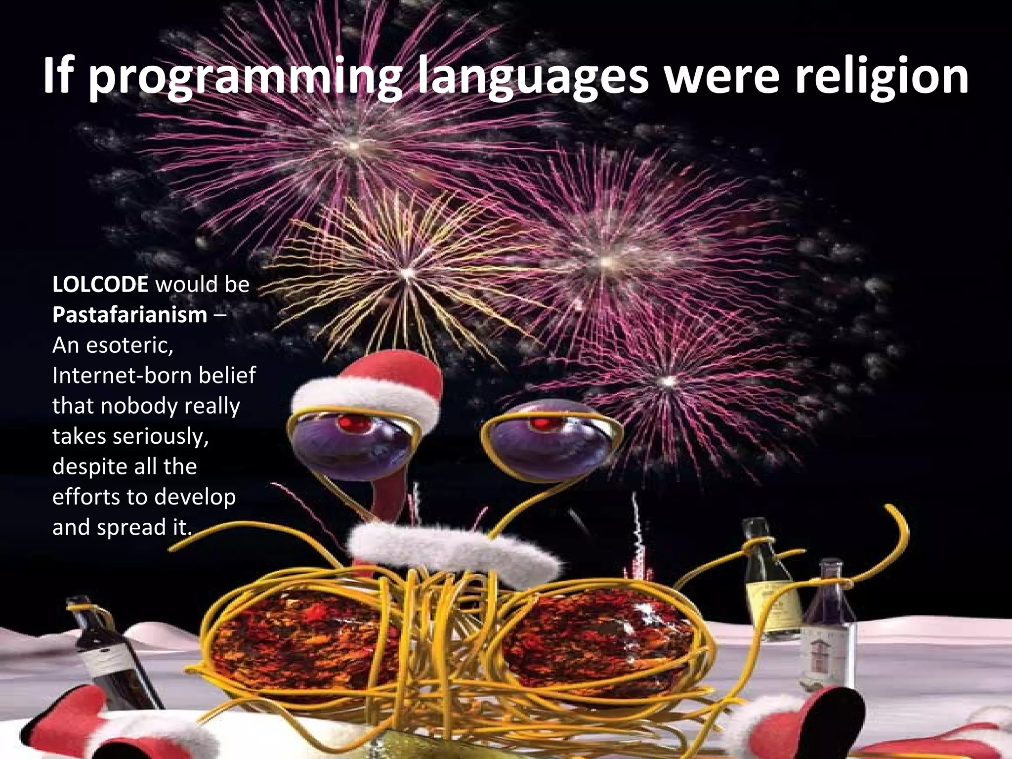 If programming languages were religion | PPT | Programming Languages | Computing