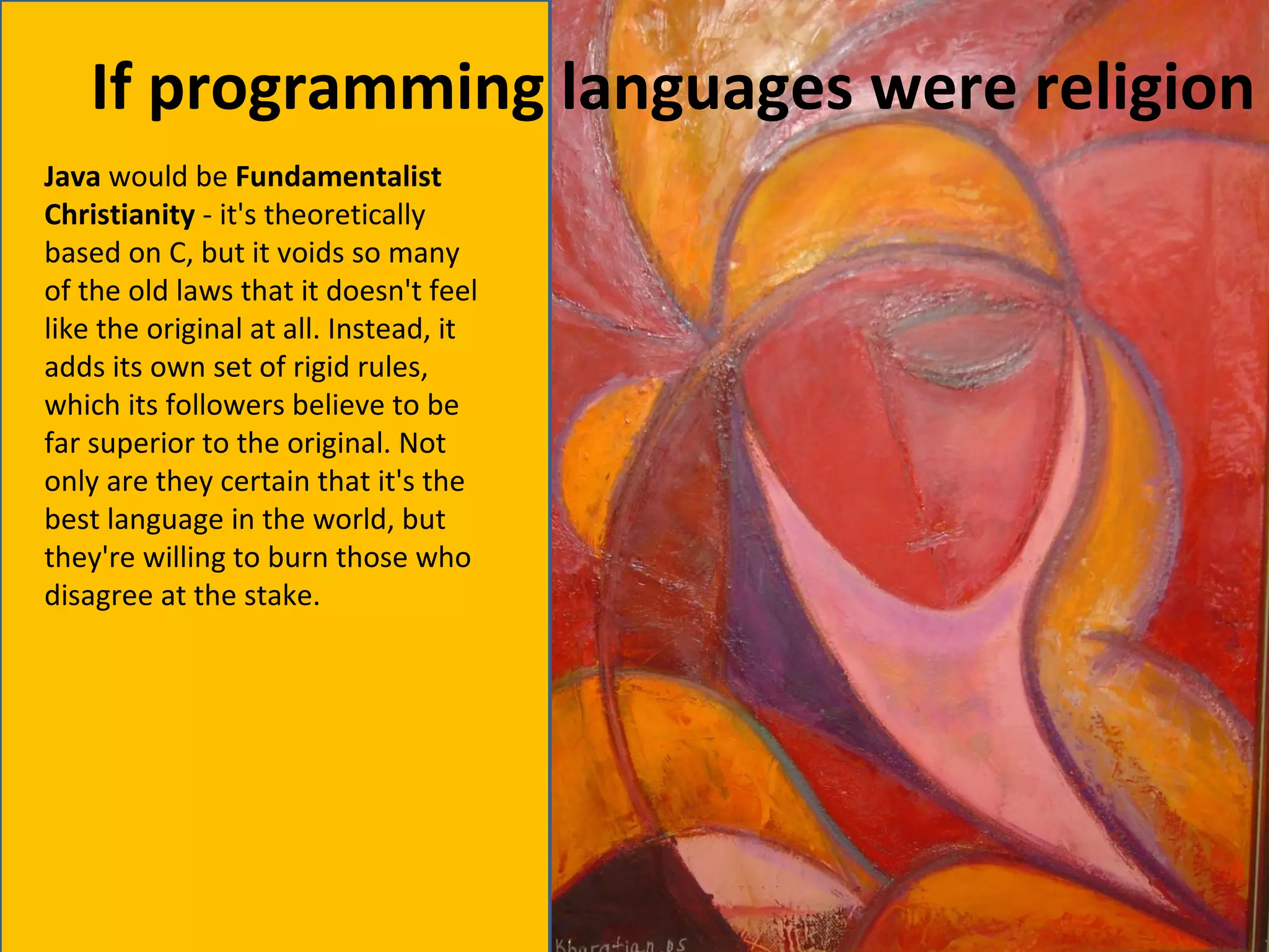 If programming languages were religion | PPT